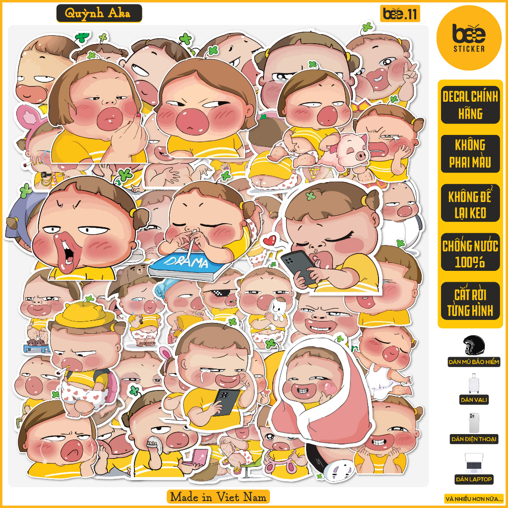 Sticker Hình Dán Quỳnh Aka chống nước dán mũ bảo hiểm, laptop, macbook ...