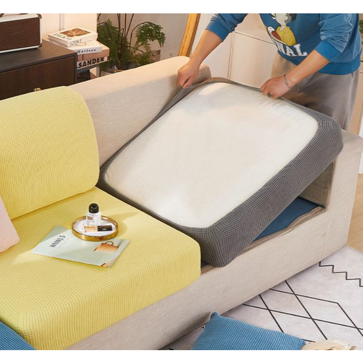 (RỘNG 65-90CM*DÀI, GỐI TỰA) Vải Bọc Đệm Sofa Màu Trơn Nhung Gân Cao Cấp ...