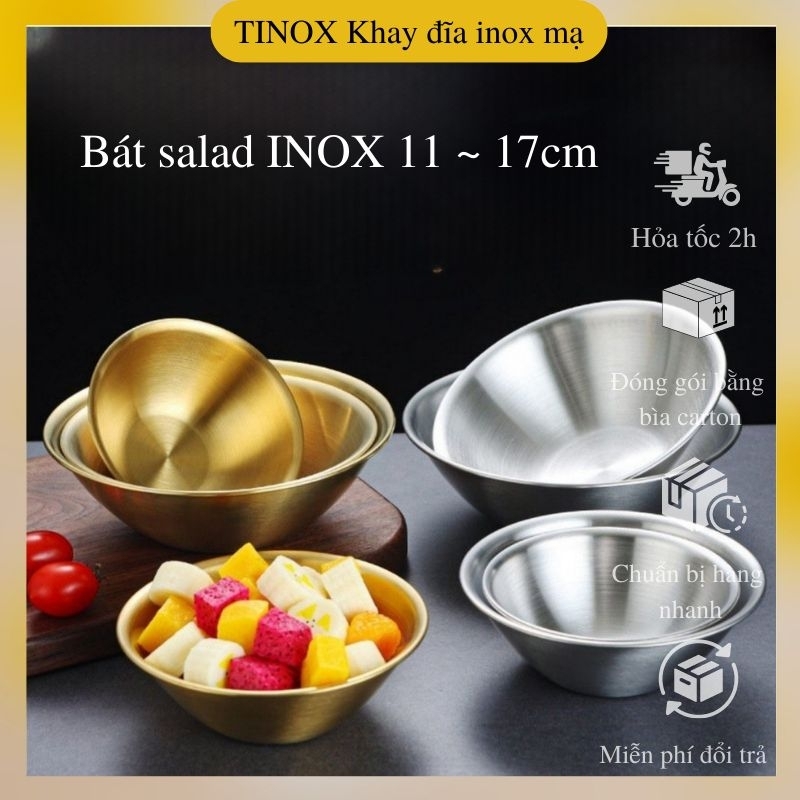 Bát Inox Đựng Salad TAMUSHOP92 Chén Inox Hàn Quốc Tô Đựng Canh Mạ Màu ...