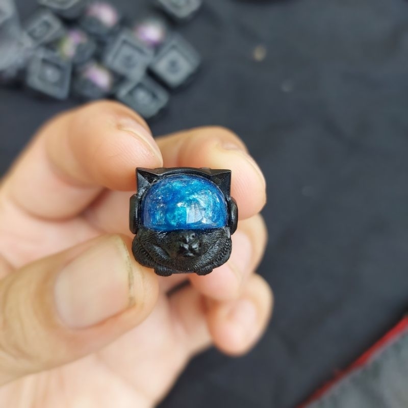 keycap resin Sirius đen kính xanh ngọc trang trí bàn phím cơ gaming ...