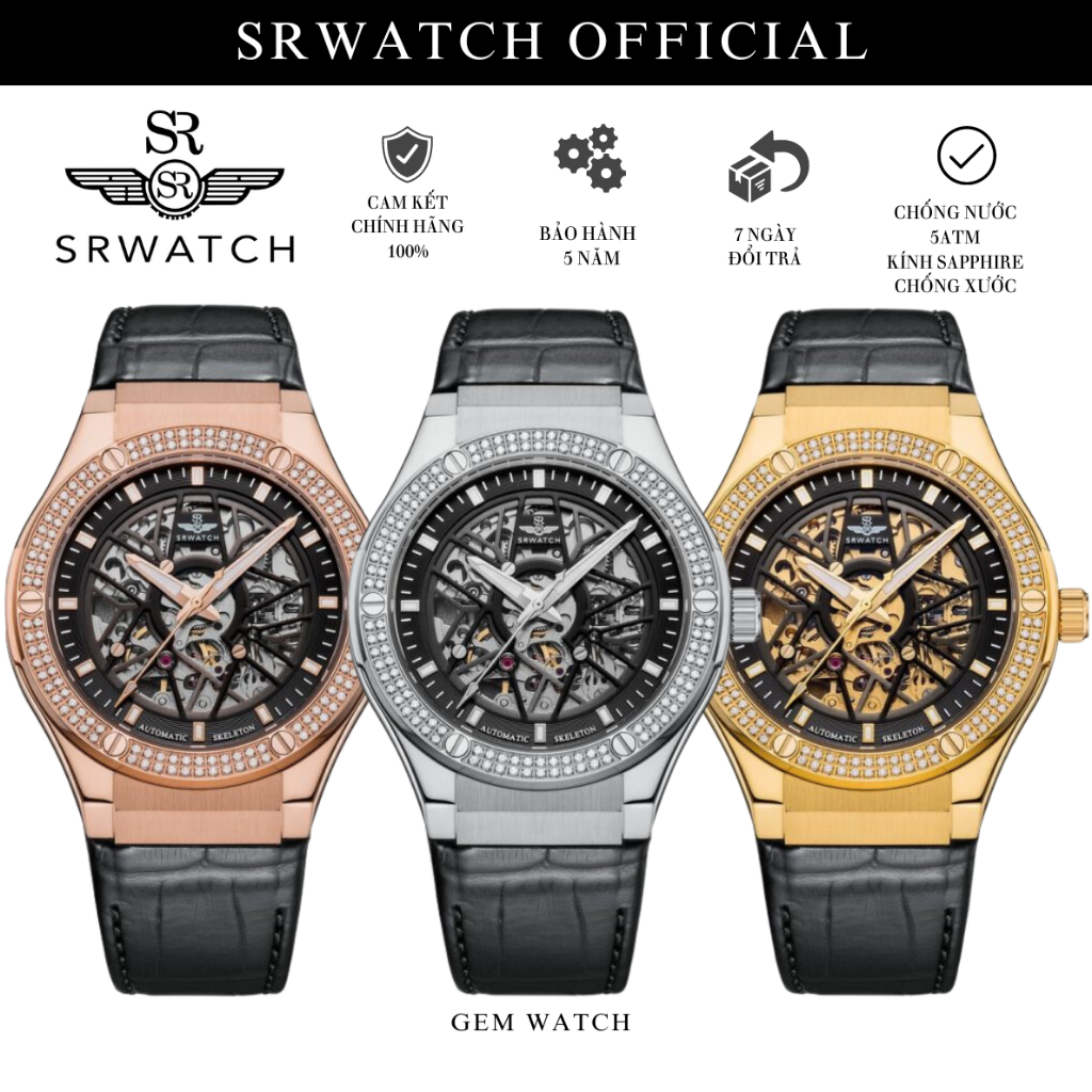 Đồng Hồ Nam SRWATCH Skeleton SG19193 Automatic - Kính Sapphire - Chính Hãng Bảo Hành 5 năm ...