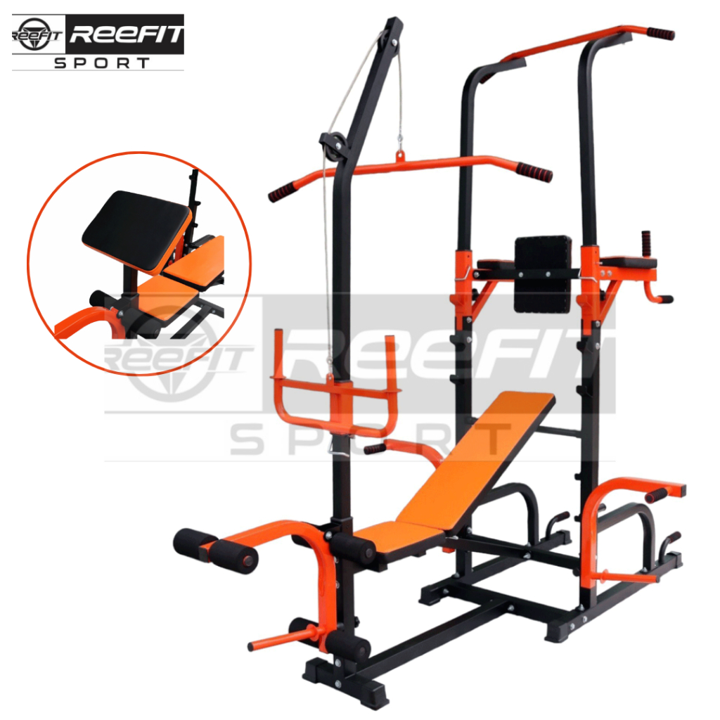 Ghế tạ giàn tạ đa năng có xà kết hợp bàn tập tay Reefit RF 208215 ...