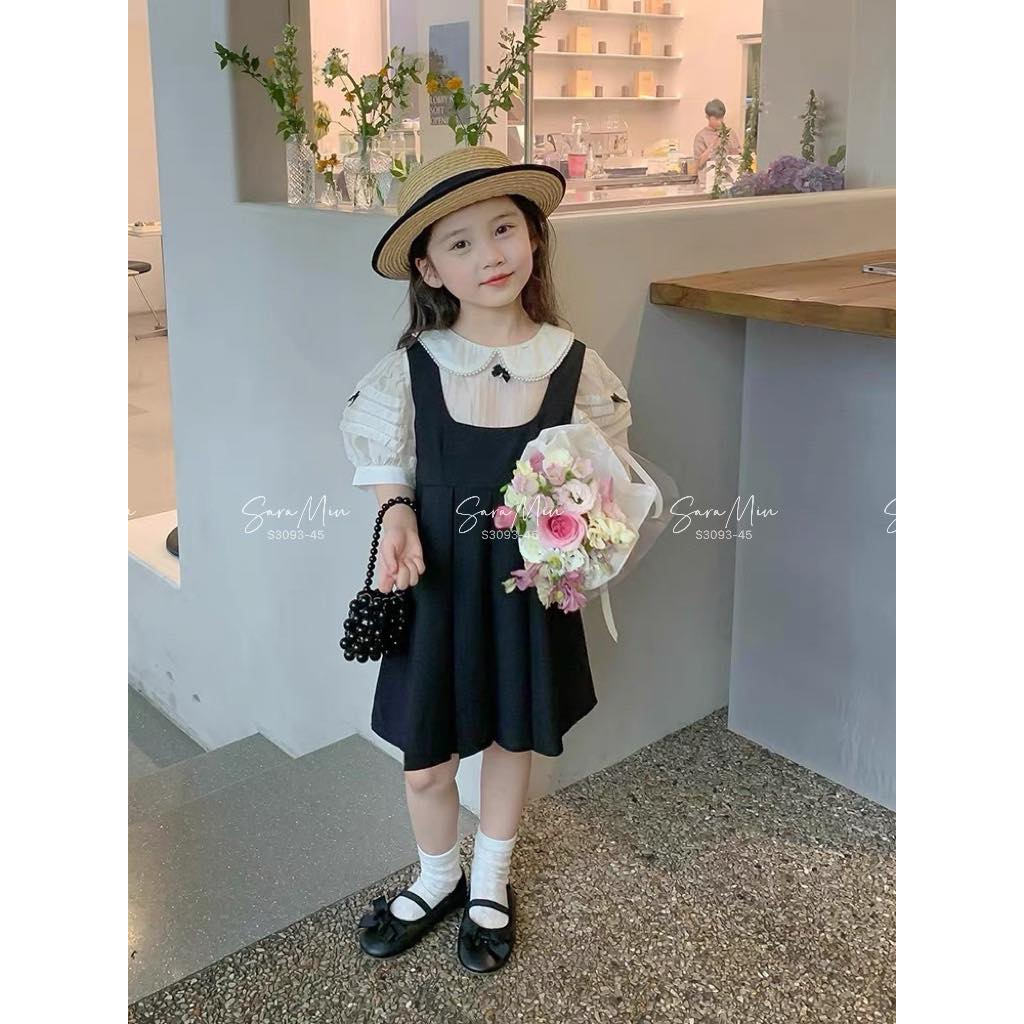 Váy sara đen phối trắng | Shopee Việt Nam