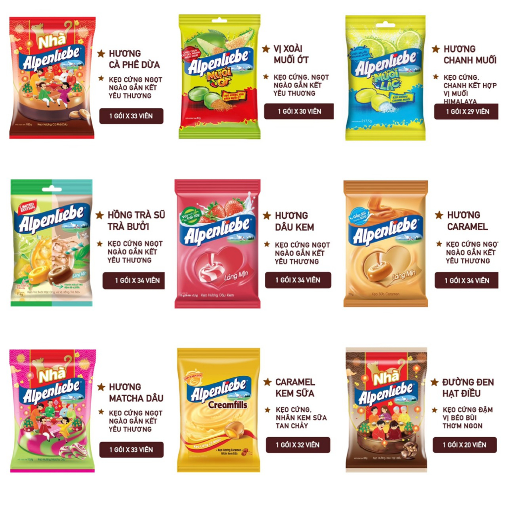 Kẹo alpenliebe nhiều hương vị gói nhỏ | Shopee Việt Nam