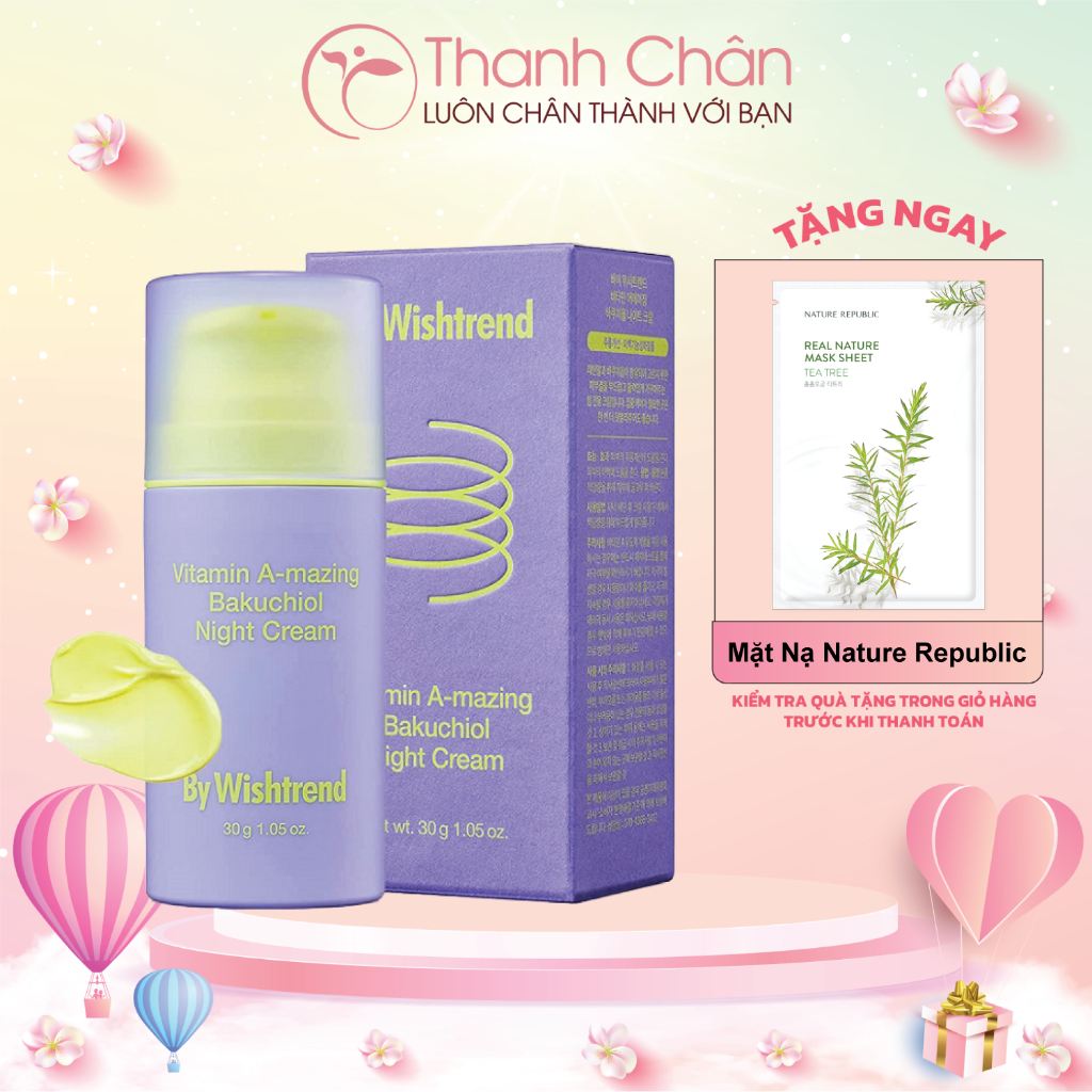 Kem dưỡng By Wishtrend Vitamin A-mazing Bakuchiol Night Cream 30g ngừa lão hóa | Shopee Việt Nam