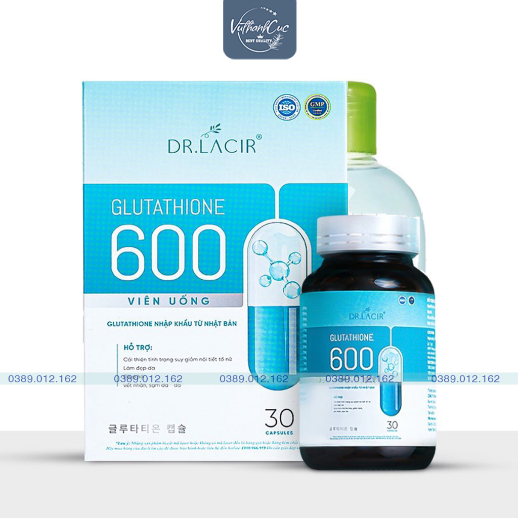 [CHÍNH HÃNG] Viên Uống Trắng Da Glutathione 600 Dr Lacir Từ Nhật Bản (Hộp 30 viên) | Shopee Việt Nam
