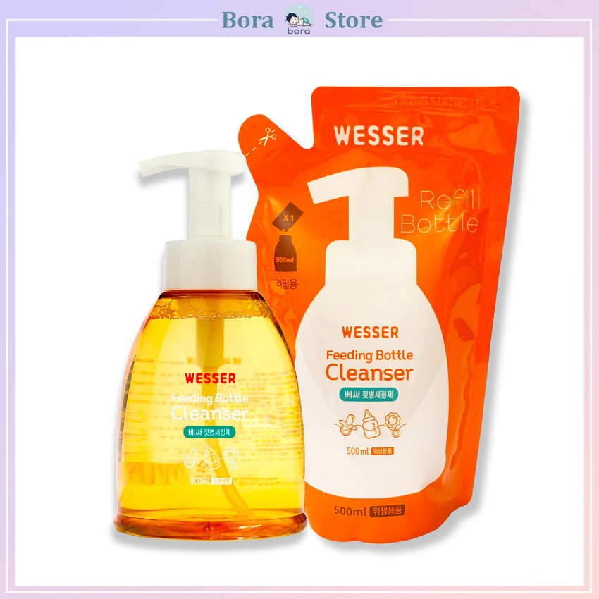 Nước rửa bình sữa Wesser mẫu mới Hàn Quốc, chai 500ml, túi 500ml ...