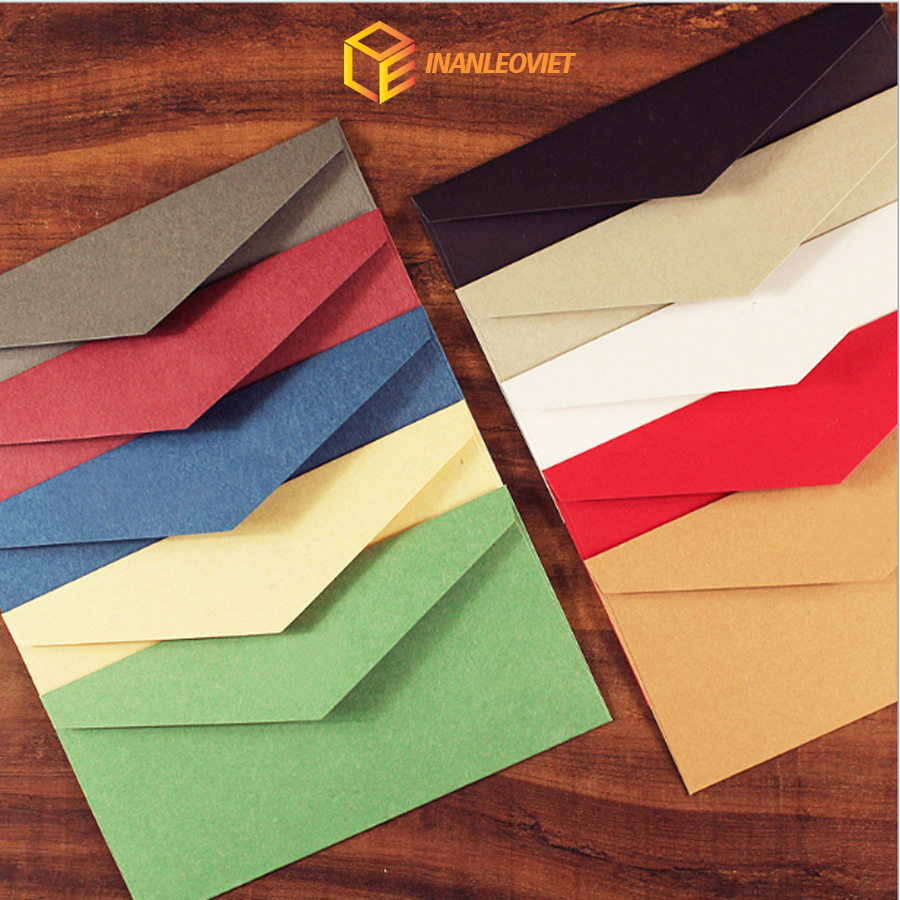 Bao thư giấy mỹ thuật cao cấp kích thước 11x 22cm đa dạng màu sắc định lượng 200g | Shopee Việt Nam