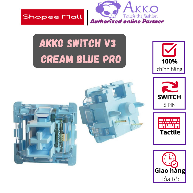 AKKO Switch v3 – Cream Blue Pro ( 5 pin / 45 switch) | Shopee Việt Nam