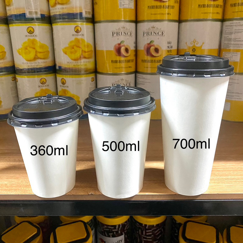 Lốc 50 Ly Giấy 360ml, 500ml, 700ml Kèm Nắp | Shopee Việt Nam