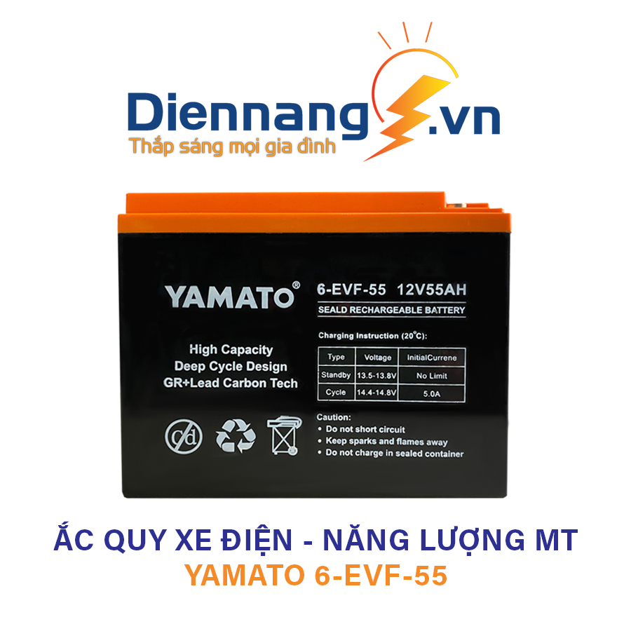 Ắc Quy YAMATO 6-EVF-55, Ắc Quy Xe Điện, Xe Lăn, Ắc Quy Năng Lượng Mặt ...