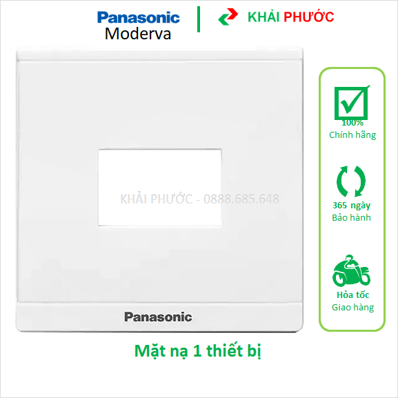 Mặt nạ đơn vuông 1 công tắc ổ cắm Moderva Panasonic màu trắng WMFV7811 ...