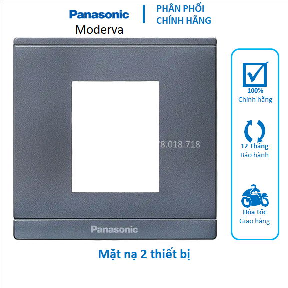 Mặt nạ đơn vuông 2 công tắc ổ cắm Moderva Panasonic màu trắng WMFV7812 ...