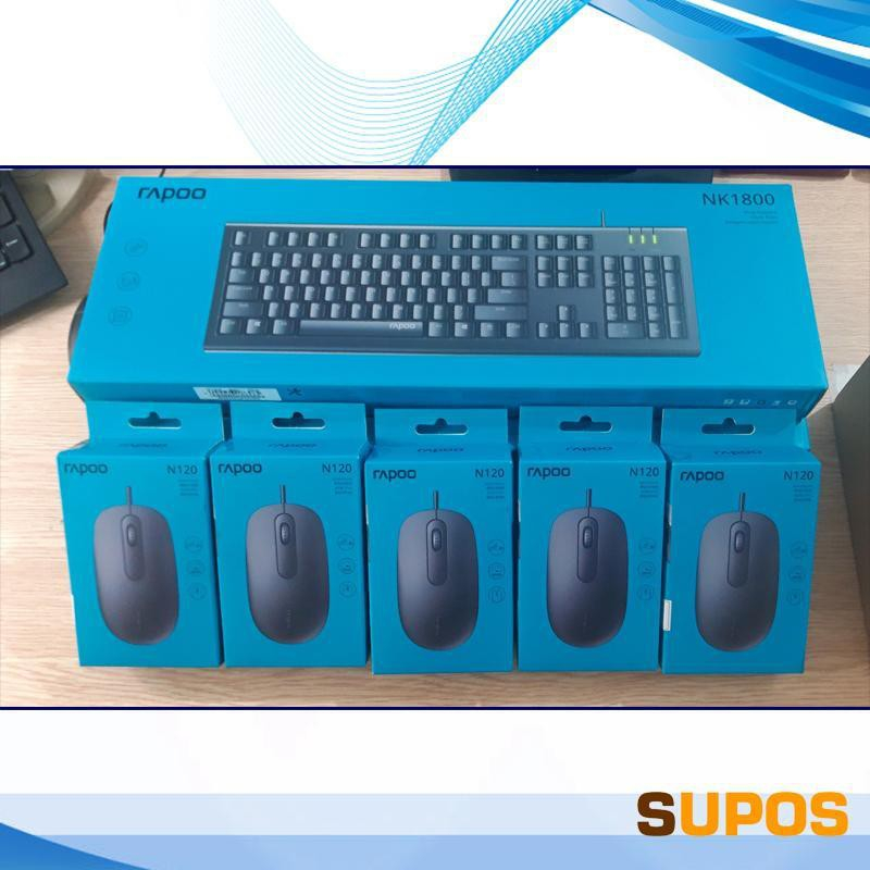 bàn phím máy tính rapoo NK 1800, chuột máy tính rapoo N120 | Shopee Việt Nam