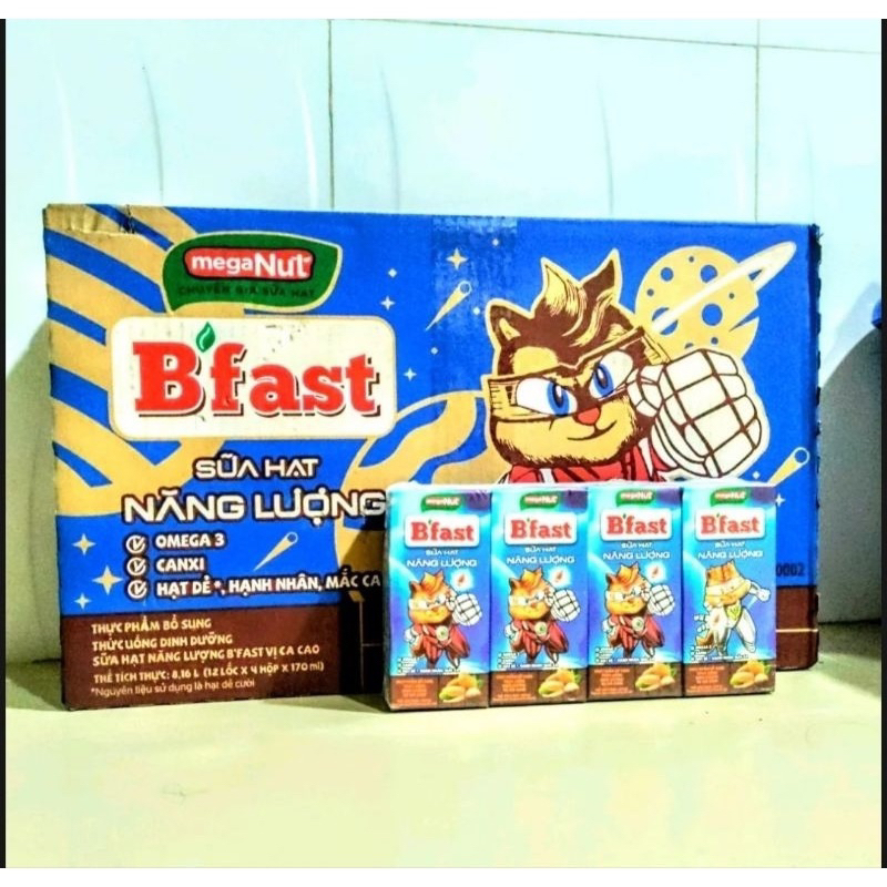 Thùng 48 hộp Sữa Hạt Bfast của Masan 105ml ( tặng 4 Hộp xúc xích cao ...