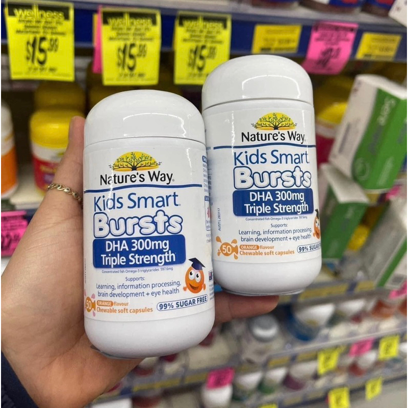Viên Nhai Nature's Way Kids Smart DHA 300mg Triple Strength 50 Viên ...
