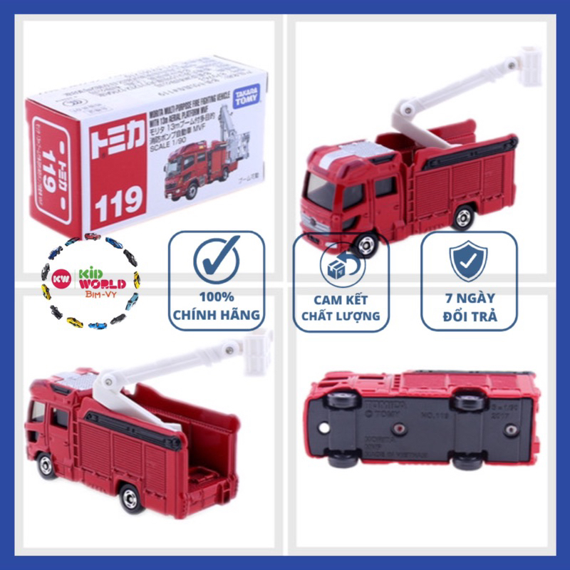 Xe mô hình Tomica Box Tải Cứu hoả Morita Multi-Purpose Fire Fighting Vehicle With 13m Aerial ...