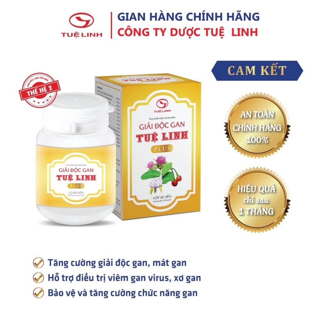 Giải độc gan Tuệ Linh [CHÍNH HÃNG] Hộp 60v - Hỗ trợ giải độc gan, Tăng cường chức năng gan ...