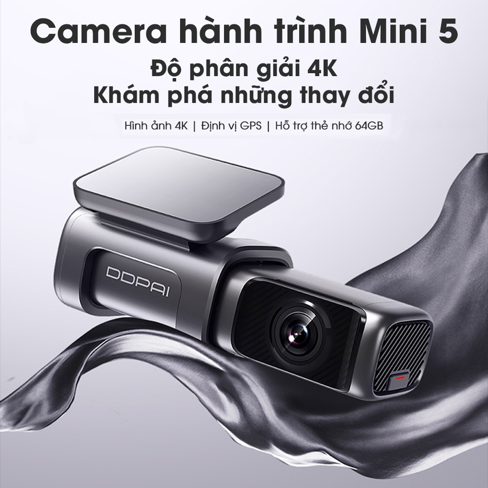 Camera Hành Trình Ô Tô DDPai Dash Cam Mini 5 Độ Phân Giải 4K Tích Hợp GPS Bộ Nhớ eMMC 64GB ...