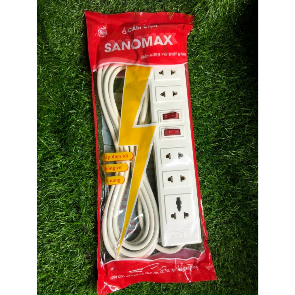 ổ điên 6 lỗ cắm, 2 công tắc Sanomax | Shopee Việt Nam