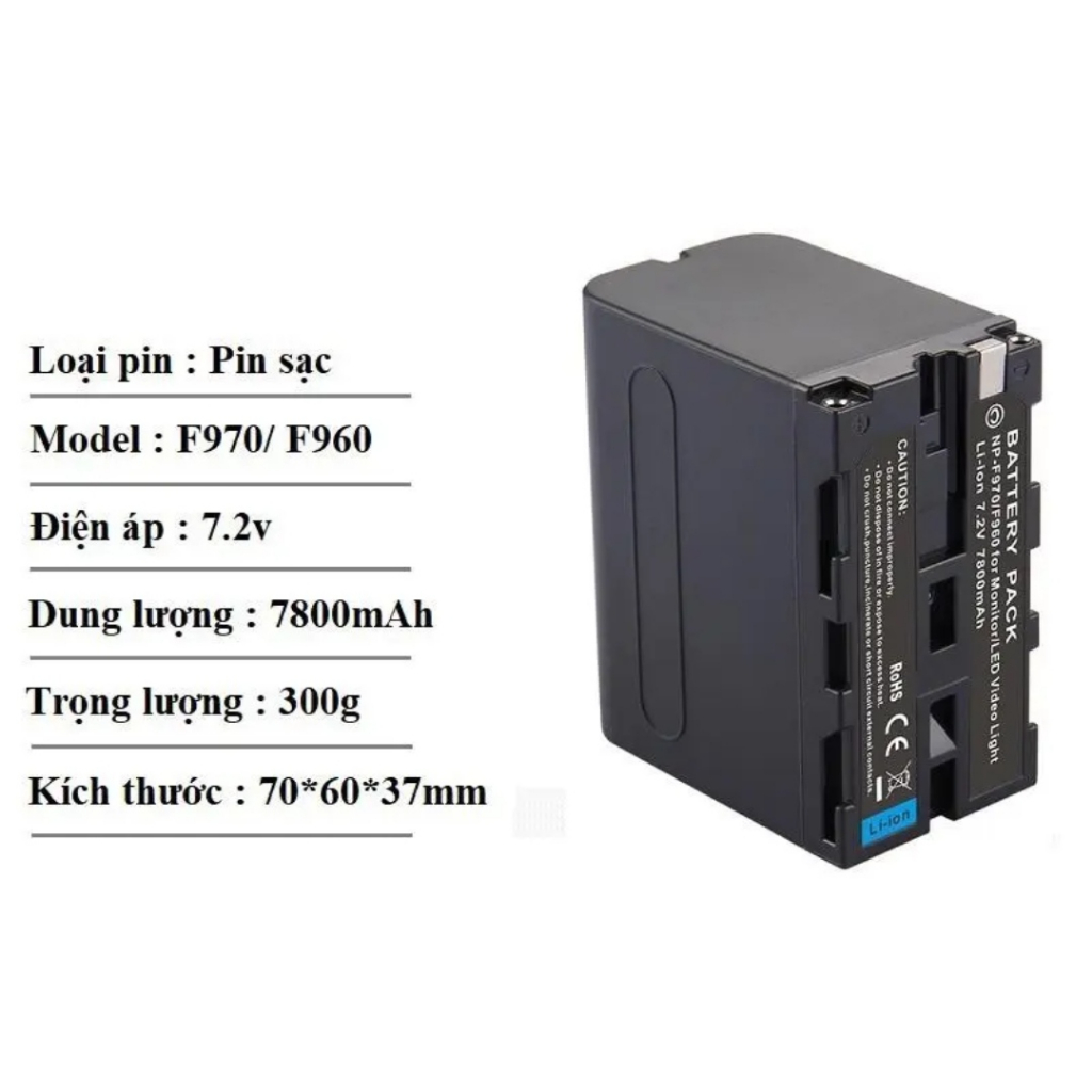 Pin NP-F970 máy quay sony sạc cho camera ,đèn led .... dung lượng cao ...