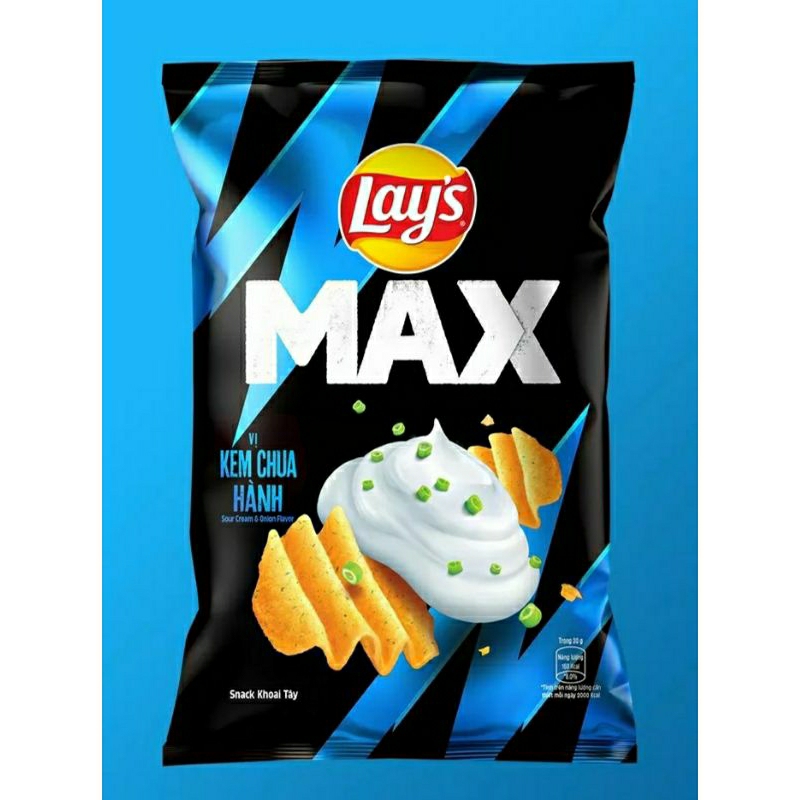 Combo 10 gói bánh snack lays max vị kem chua hành ( gói 42g x 10 gói ...