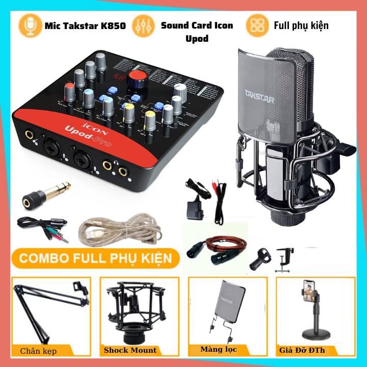 Mic Livestream | Micro thu âm Sound Card ICON UPOD PRO & Mic TAKSTAR PC ...