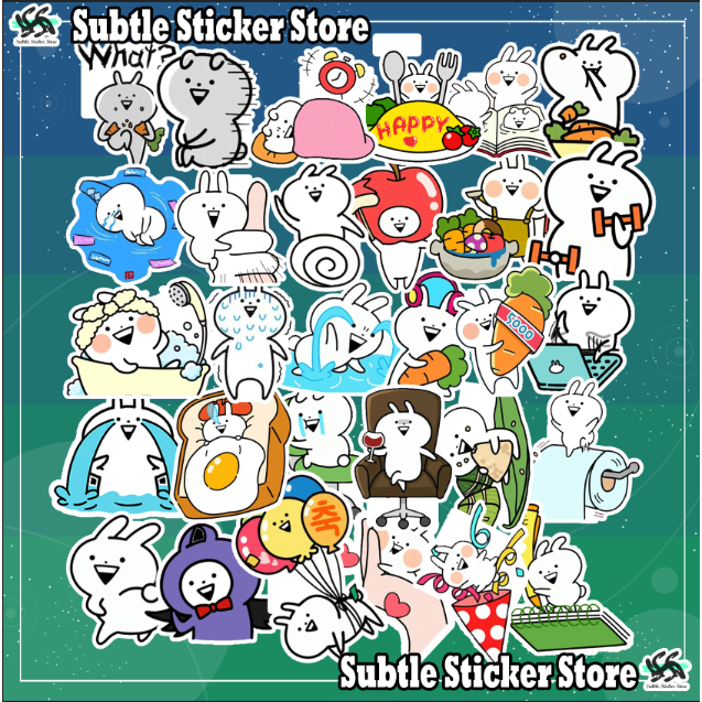 [Thỏ lắc mông] - Set 10/15/30 Sticker Usagyuuun emoji meme Thỏ lắc mông ...