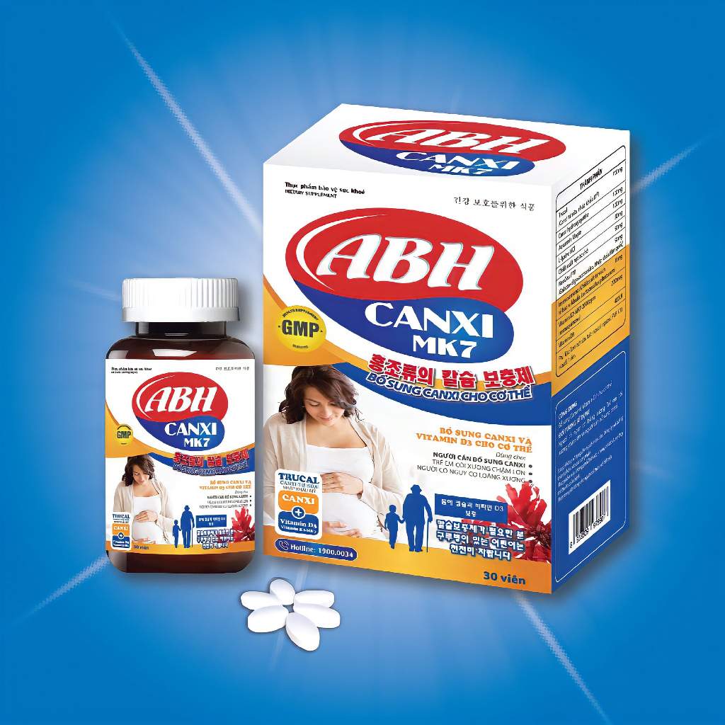 Canxi MK7 ABH- Bổ Sung Trucal Nhập Khẩu Mỹ, 1 Lọ x 30 Viên (đổi mẫu mới ...