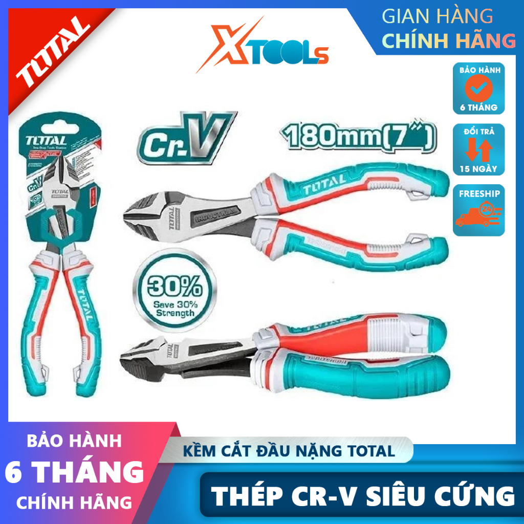 Kềm cắt đầu nặng cao cấp 7"/180mm TOTAL THT27716S, kìm cắt dây điện ...