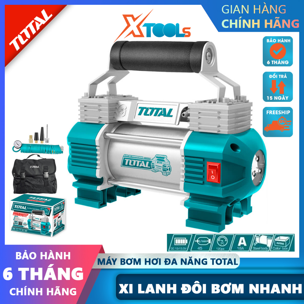 Máy bơm hơi lốp xe ô tô Total TTAC2506 | máy nén khí mini áp suất tối ...