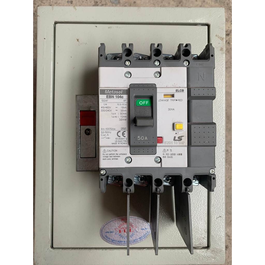 Aptomat Khối 3 Pha LS ELCB LS 4P 50A 30mA 18kA ( EBN104c) | Shopee Việt Nam