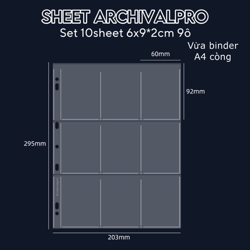 [cÓ SẴn] Sheet Cpp Trong SuỐt Archivalpro DÀnh Cho Binder CÒng A5 A4