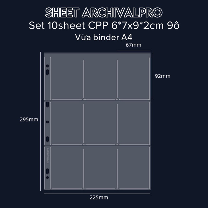 [CÓ SẴN] SHEET CPP TRONG SUỐT ARCHIVALPRO DÀNH CHO BINDER CÒNG A5 A4 LƯU TRỮ ẢNH - Cáo nuôi rái ...