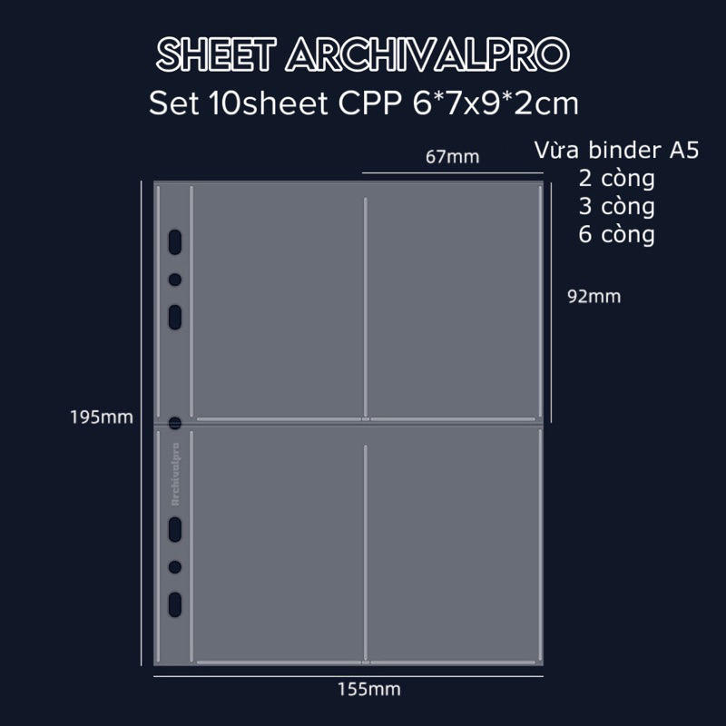 [CÓ SẴN] SHEET CPP TRONG SUỐT ARCHIVALPRO DÀNH CHO BINDER CÒNG A5 A4 LƯU TRỮ ẢNH - Cáo nuôi rái ...