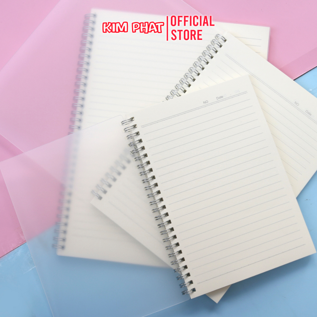 Sổ lò xo Caro, Kẻ Ngang Vinaplus - Bìa nhựa trong suốt - A4 / A5 / A6 / A7 / B5 - 140 Trang ...