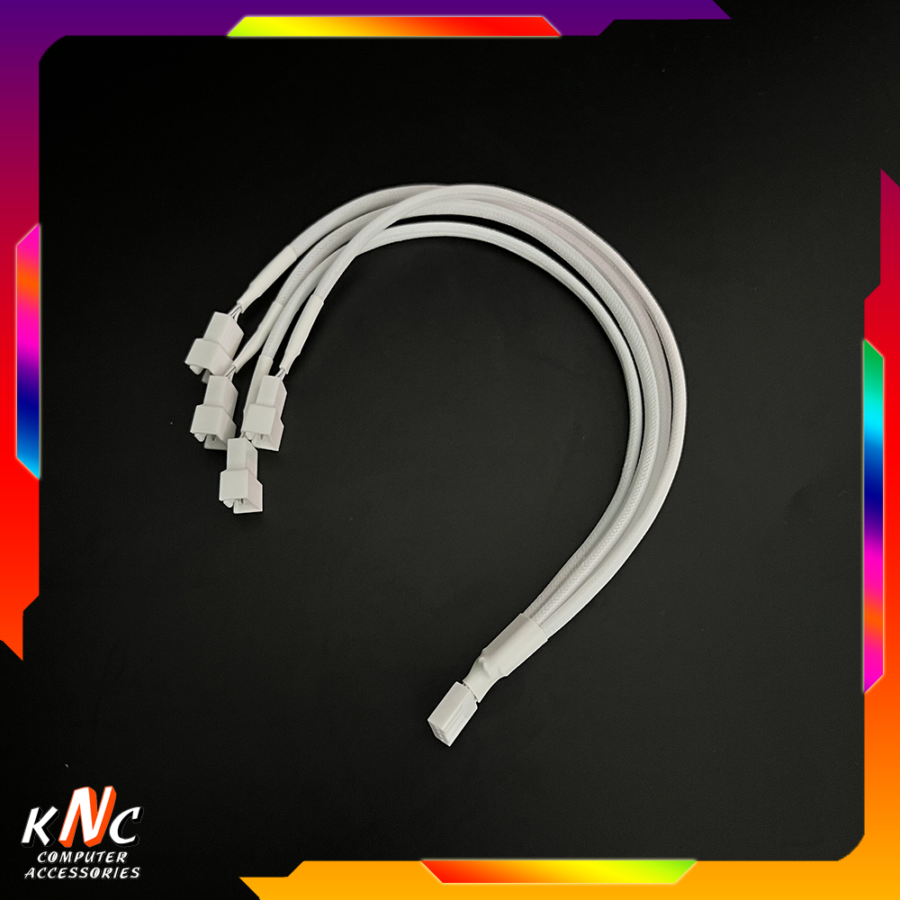 Dây Chia Nguồn Quạt 4Pin PWM Có Điều Tốc Bọc Dù Chống Xước Màu Trắng ...