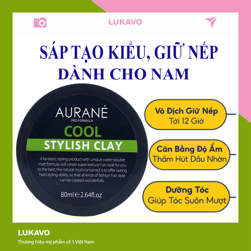 Sáp vuốt tóc Aurane Cool Stylish Clay 80ml giữ nếp tạo kiểu tóc cao cấp ...