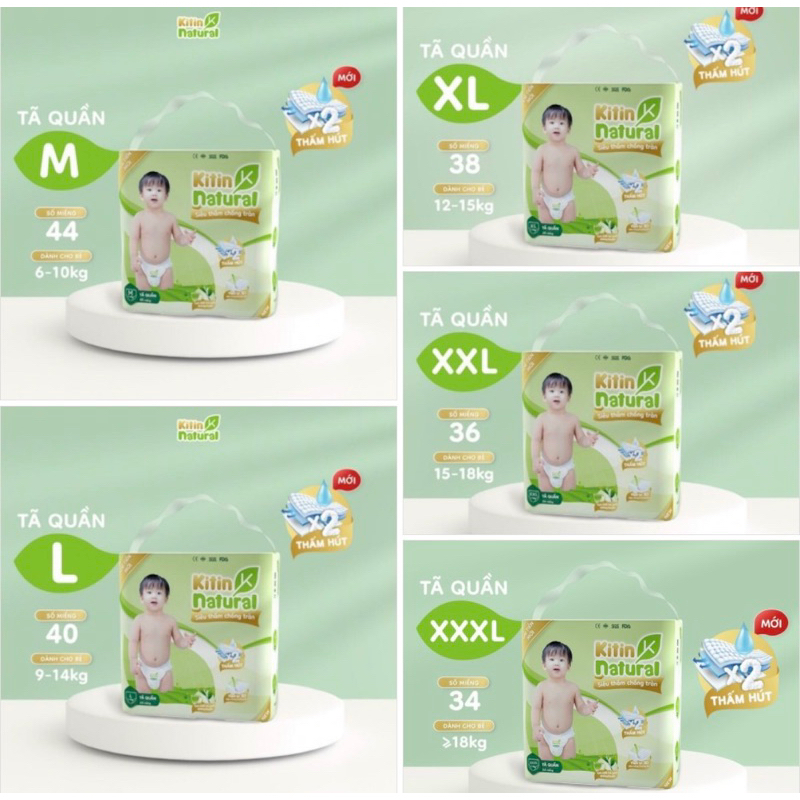 Tã Dán/Quần Kitin Natural M44/L40/XL38/XXL36/XXXL34 | Shopee Việt Nam