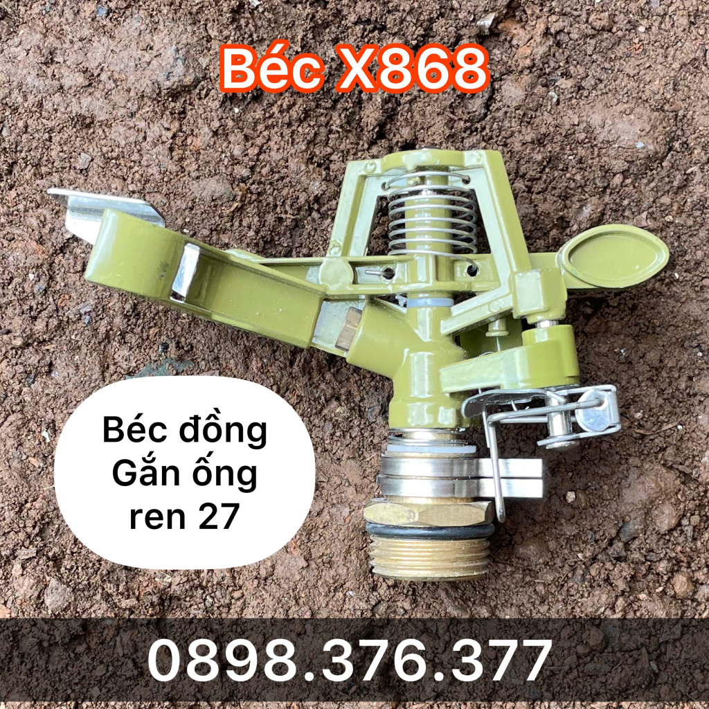 COMBO 3Béc X868 béc tưới phun mưa bằng đồng bán kính 10-12 mét 1 bên ...