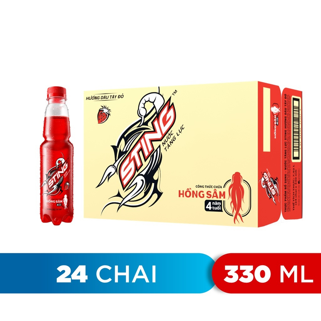 Nước Tăng Lực Sting Dâu (330ml/chai) | Shopee Việt Nam