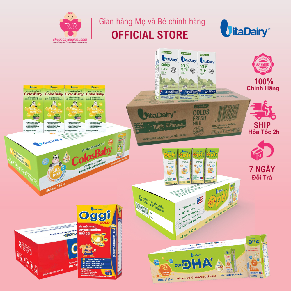 Sữa nước Vitadairy ColosBaby, Oggi, Colos DHA, Colos Fresh Milk, Colos ...