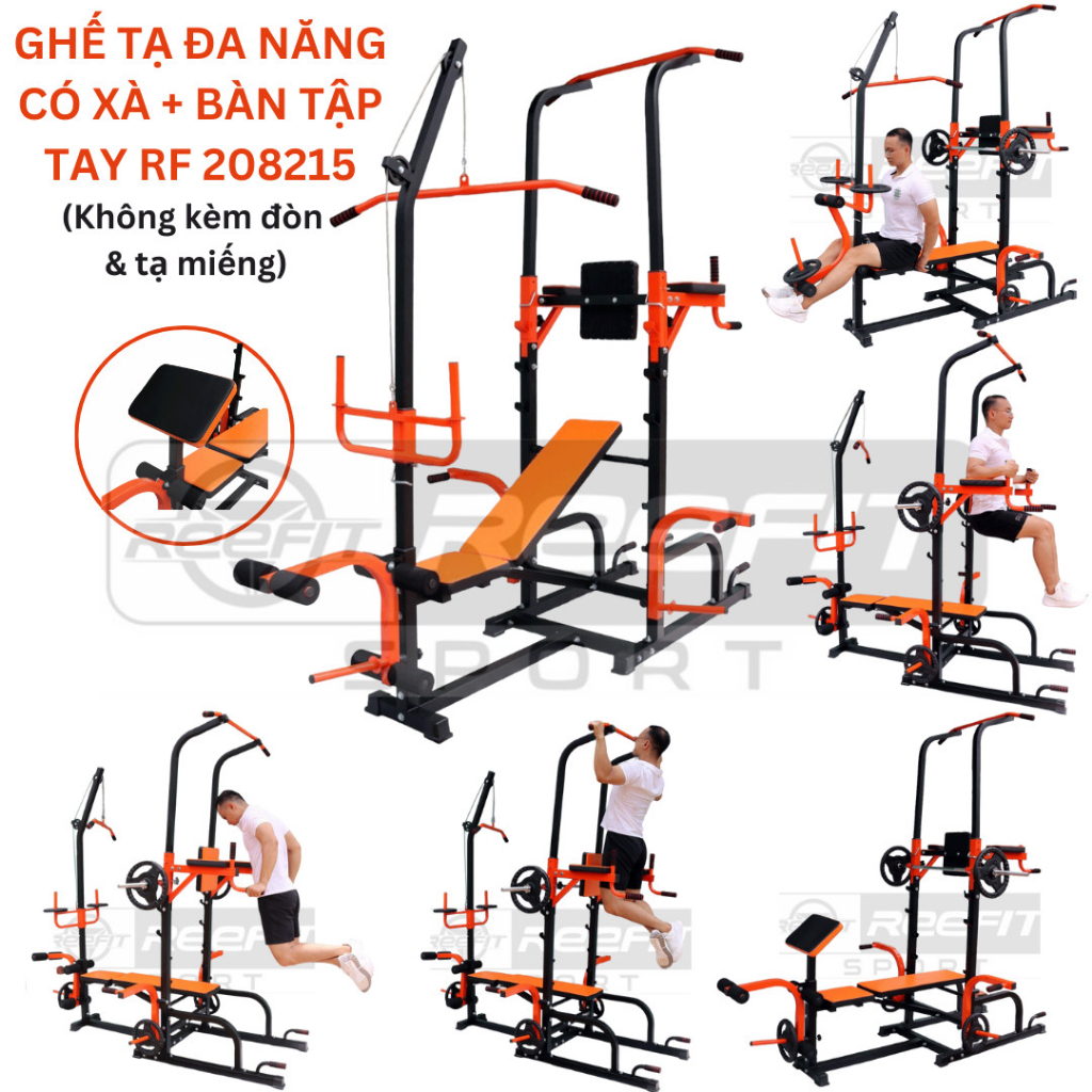 [PHUCTHANHSPORT] Ghế tạ đa năng có xà kết hợp bàn tập tay Reefit RF ...