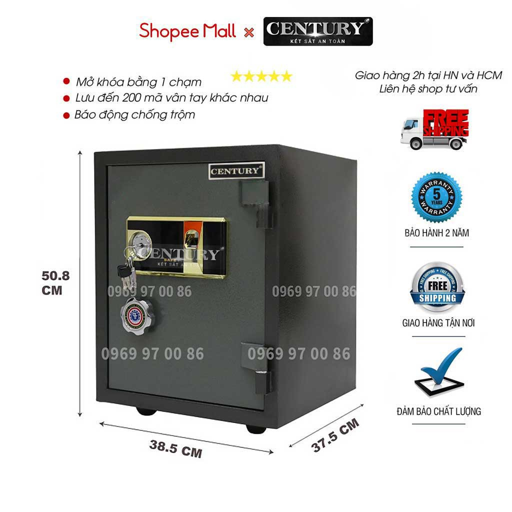 Két sắt vân tay Mini Century CF450VT chống cháy trang bị khóa vân tay ...
