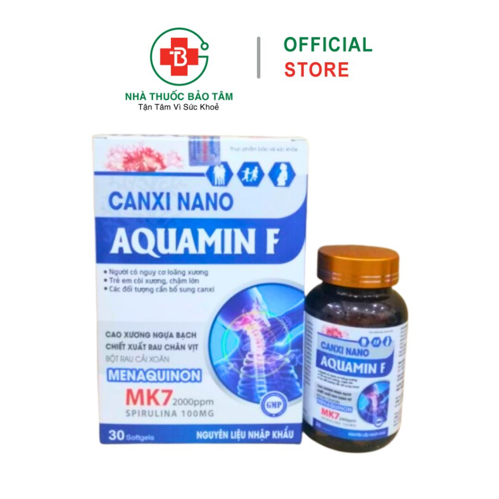 Canxi nano mk7 Aquamin giúp xương răng chắc khỏe, ngừa loãng xương - Hộp 30 Viên | Shopee Việt Nam