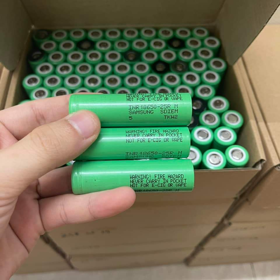 CELL PIN SAMSUNG 18650 - 25R DÒNG XẢ 25A tức thời 35A , tháo khối hàng ...