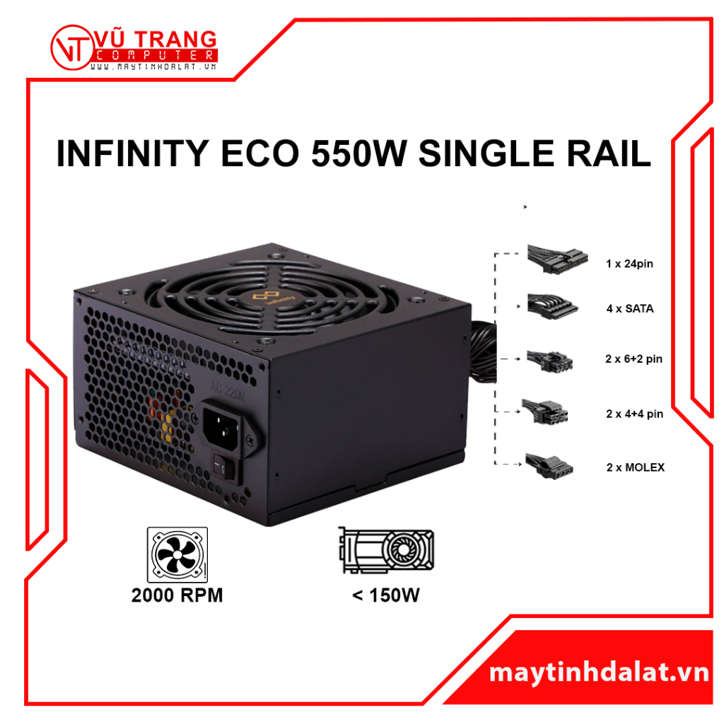 Nguồn máy tính 550W Infinity ECO 550W Single Rail – True Power | Shopee ...