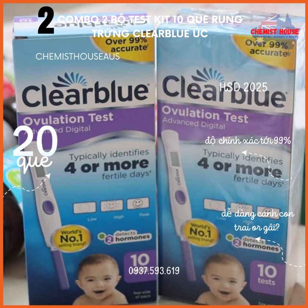 Hộp 10 Que Thử Test Rụng Trứng Úc Clearblue Nhanh Hiệu Quả Tới 99% ...