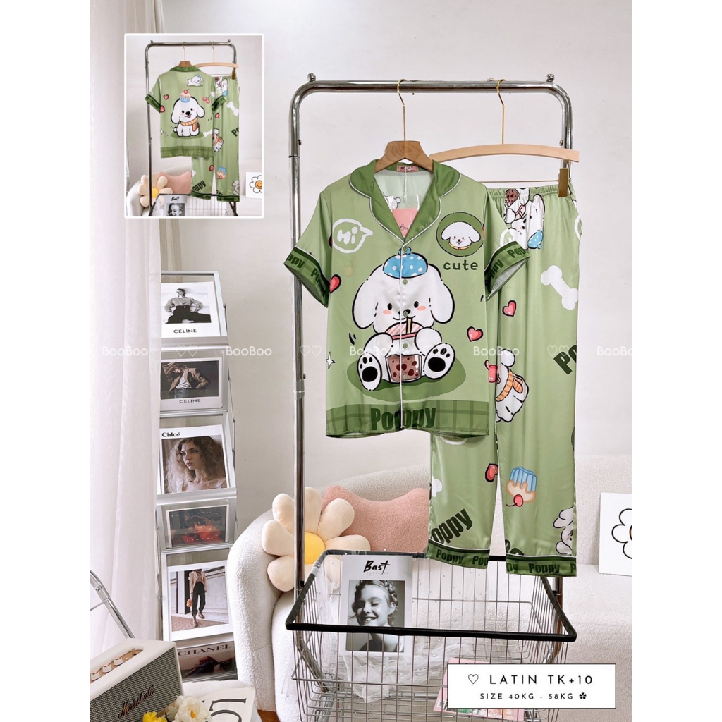 Đồ bộ latin BOO BOO mẫu cún xanh mới (40-58kg) | Shopee Việt Nam