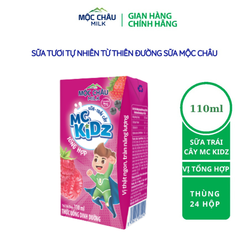 Thùng 24 hộp Sữa Trái cây MC Kidz Vị Trái cây Tổng hợp (110mlx24 ...